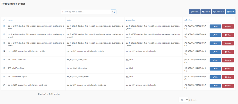 PIM > Mapping Rules > Template Mapping